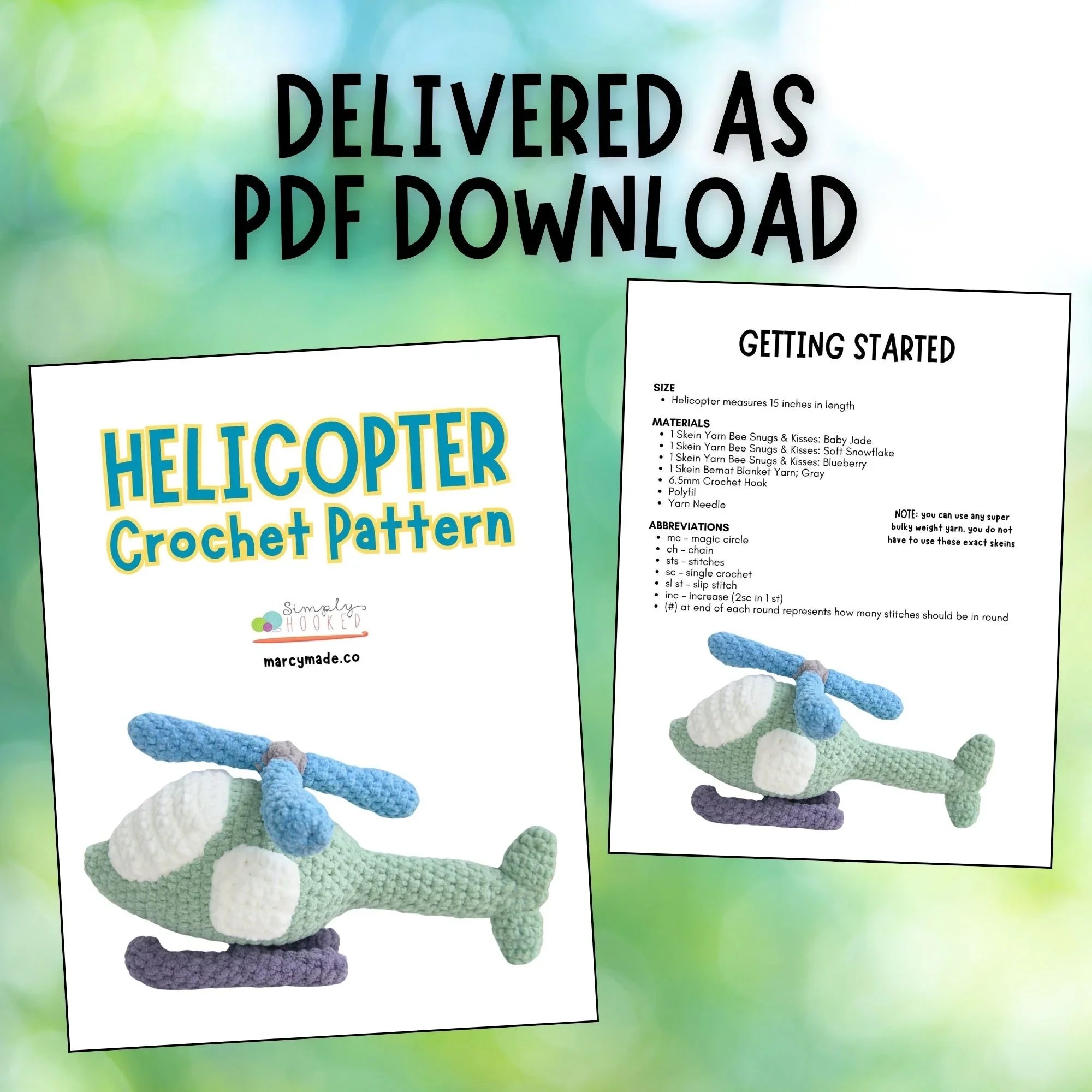 Helicopter Crochet Pattern – Easy Amigurumi Plush PDF Tutorial – Simply ...
