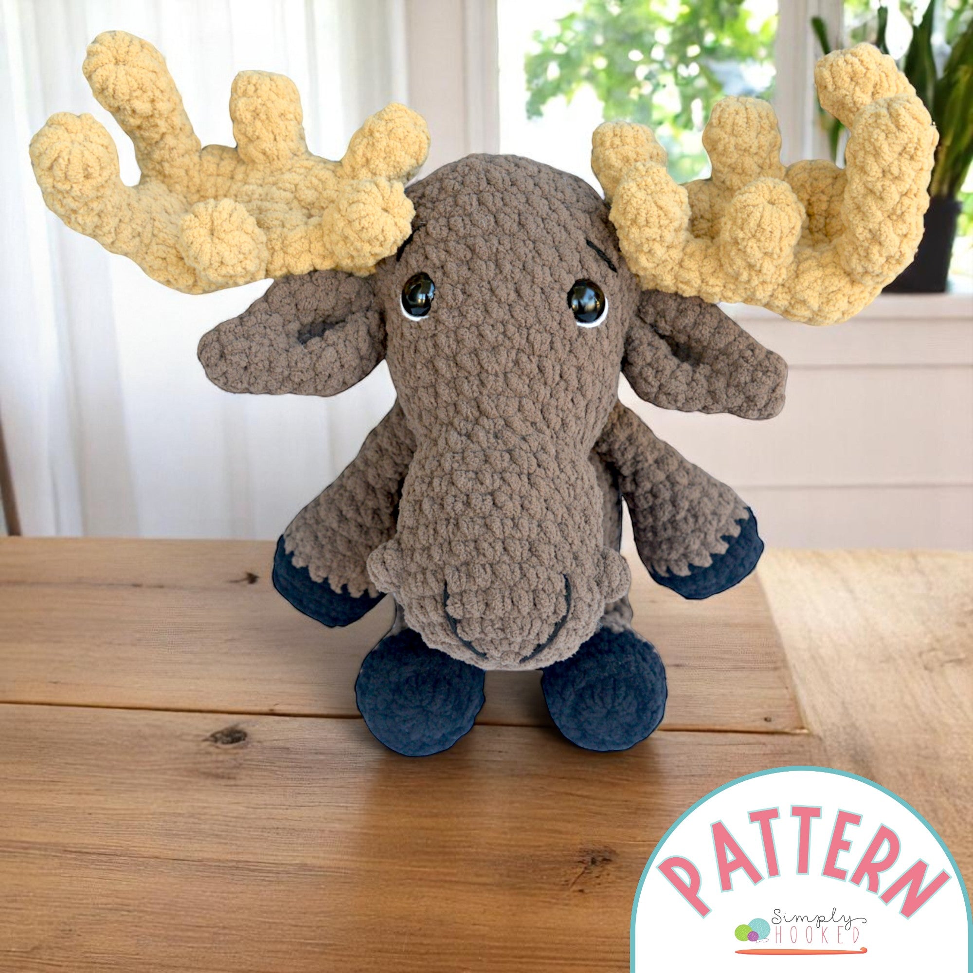 Moose Crochet Pattern – Easy Plush Amigurumi PDF for Beginners – Simply ...