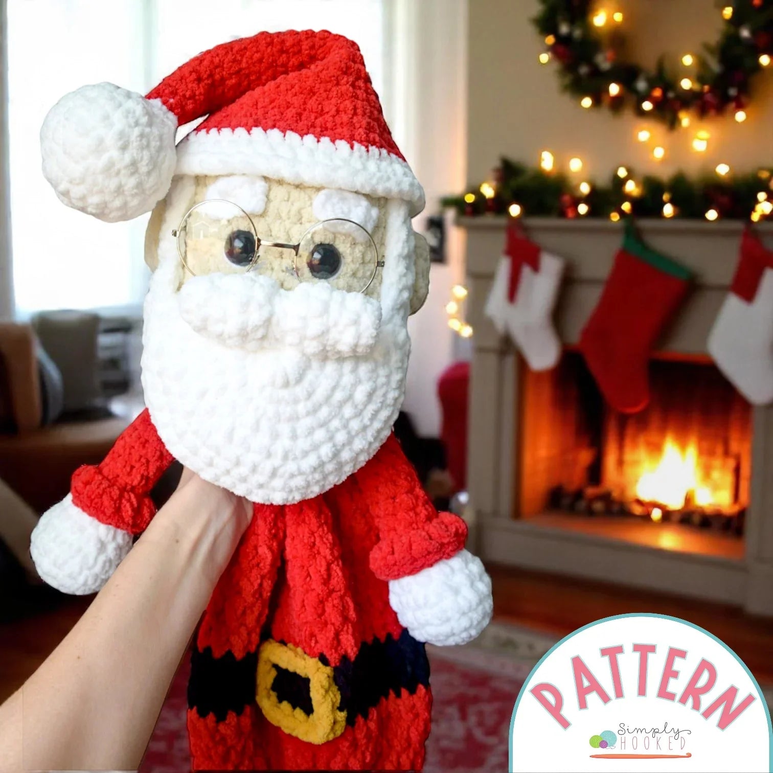 Santa Crochet Pattern – Easy 26" Christmas Snuggler PDF – Simply Hooked ...