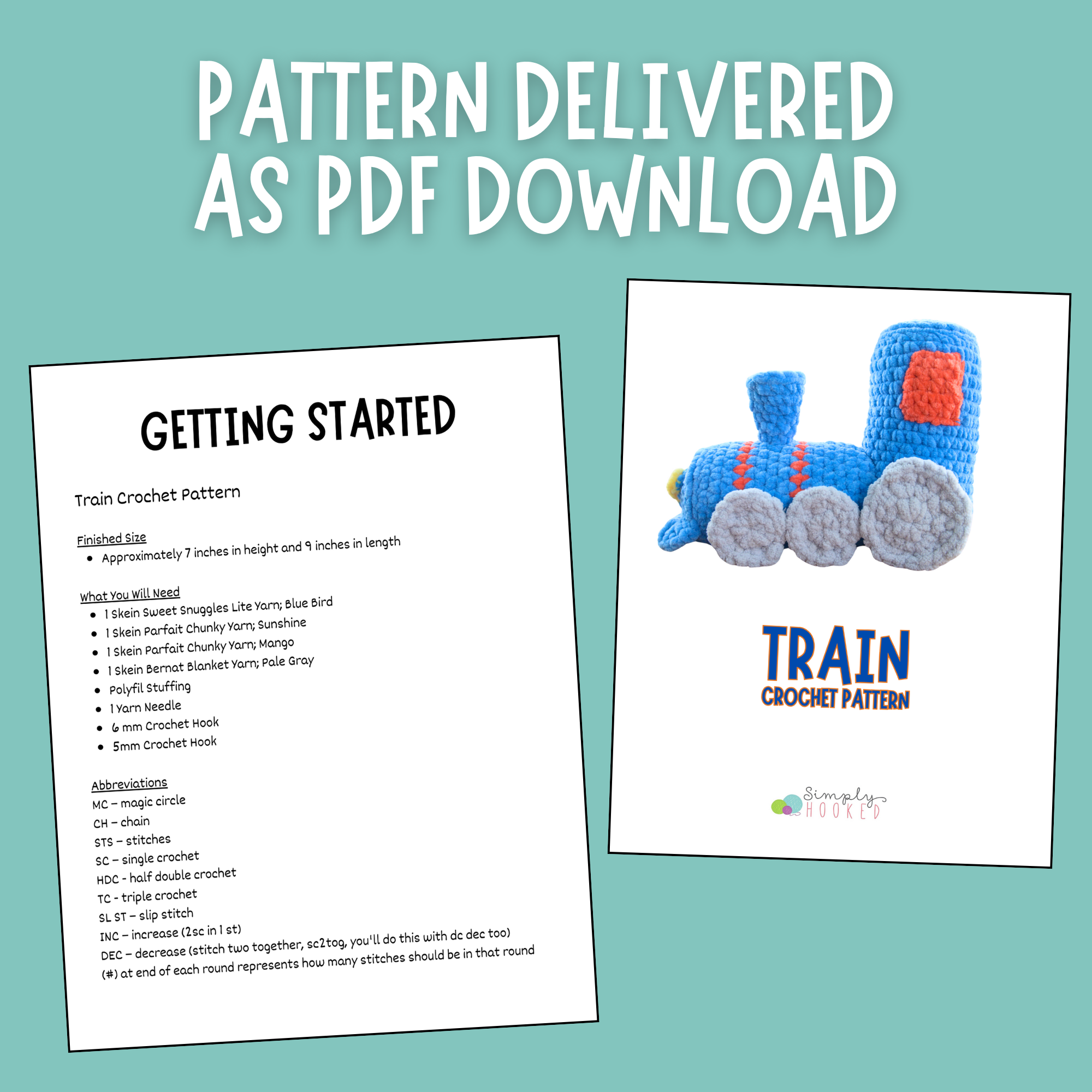 Crochet Train Pattern – Easy Toy Engine PDF for Beginners – Simply ...