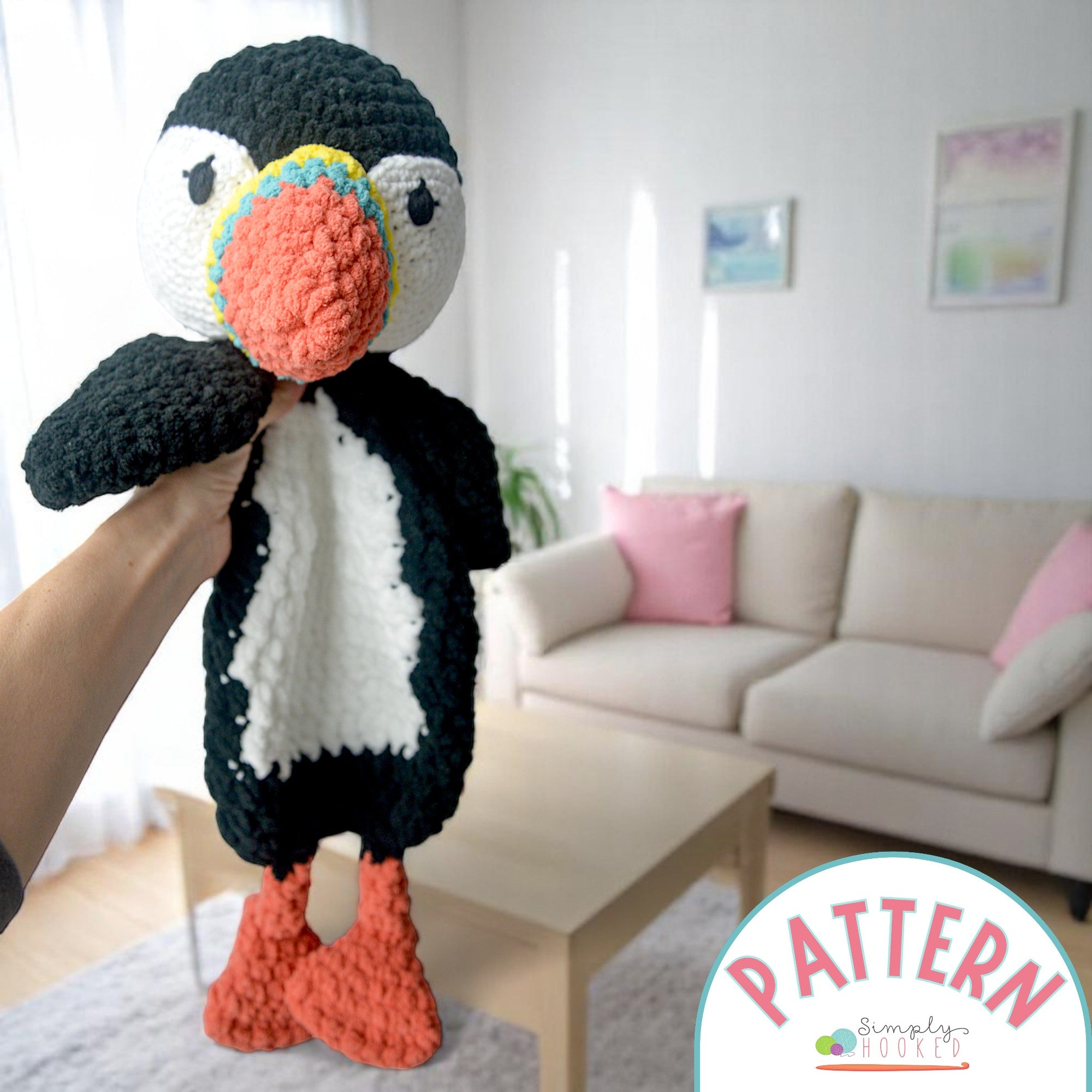 Puffin Crochet Pattern – Easy Amigurumi Snuggler Plush PDF – Simply ...
