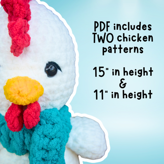 Crochet Chicken Pattern Bundle – 2 Sizes of Plush Chickens PDF – Simply ...
