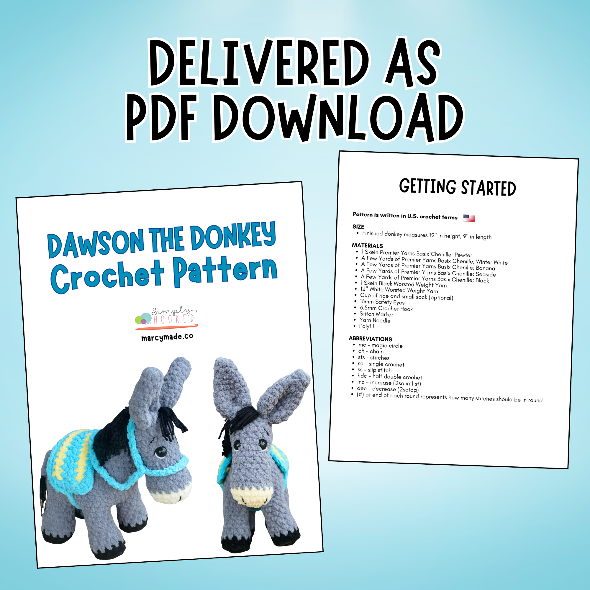 Crochet a Cuddly Donkey Plushie – Beginner-Friendly PDF Pattern ...