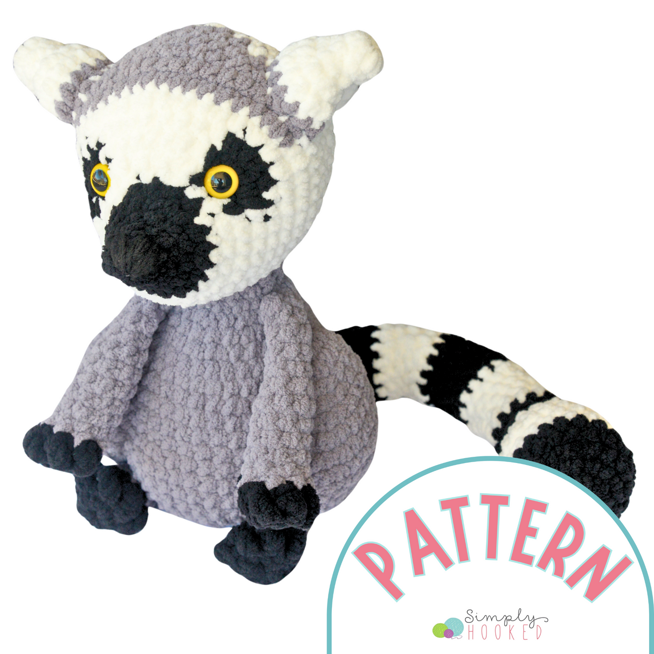 Lemur Crochet Pattern PDF Tutorial for Beginners | Simply Hooked ...